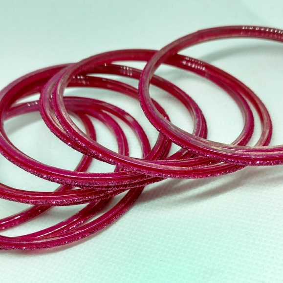 Vintage | Jewelry | 98s Vintage Purplepink Sparkly Bangles 10 | Poshmark